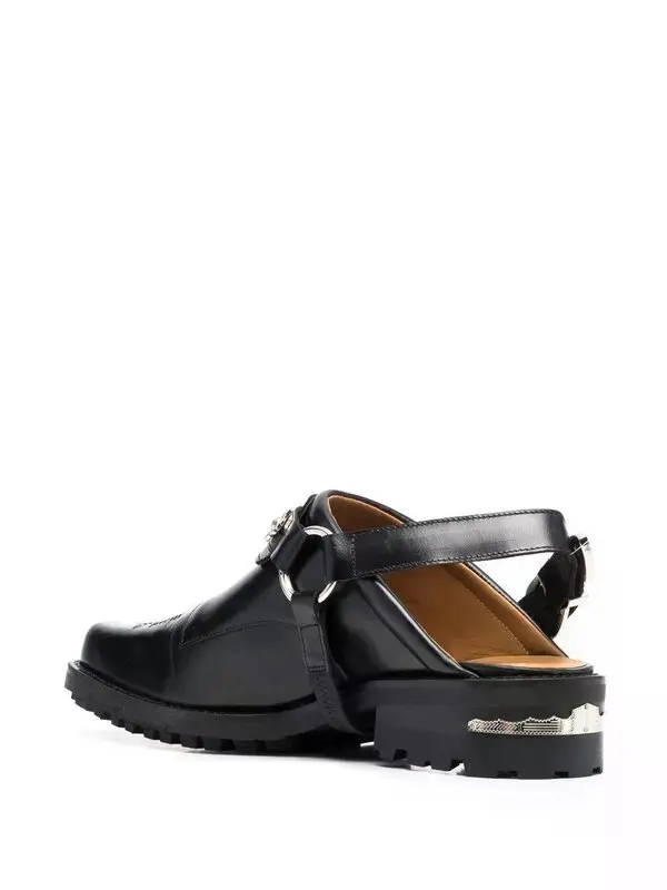 TOGA VIRILIS Leather Slingback Loafers With Silver-tone Hardware
