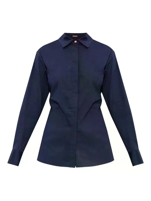 Cult Gaia Open-back Cinched Waist Shirt - Blue