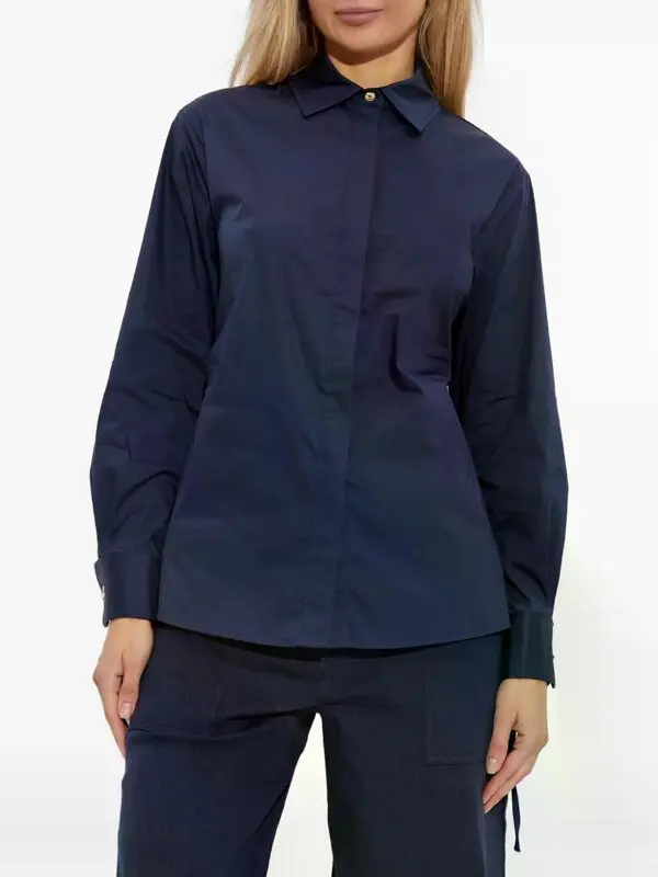 Cult Gaia Open-back Cinched Waist Shirt - Blue