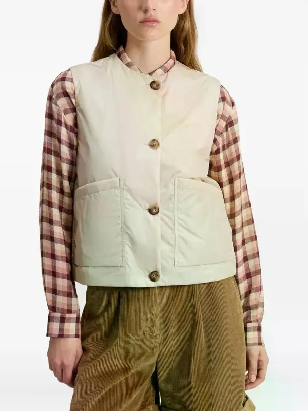 Woolrich Quilted Button-fastening Vest - Neutrals