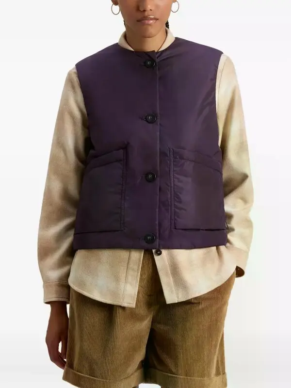 Woolrich Quilted Button-fastening Vest - Purple