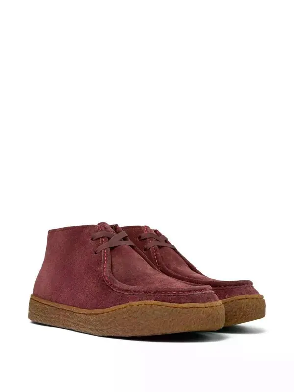 Camper Peu Terreno Suede Lace-up Boots - Red