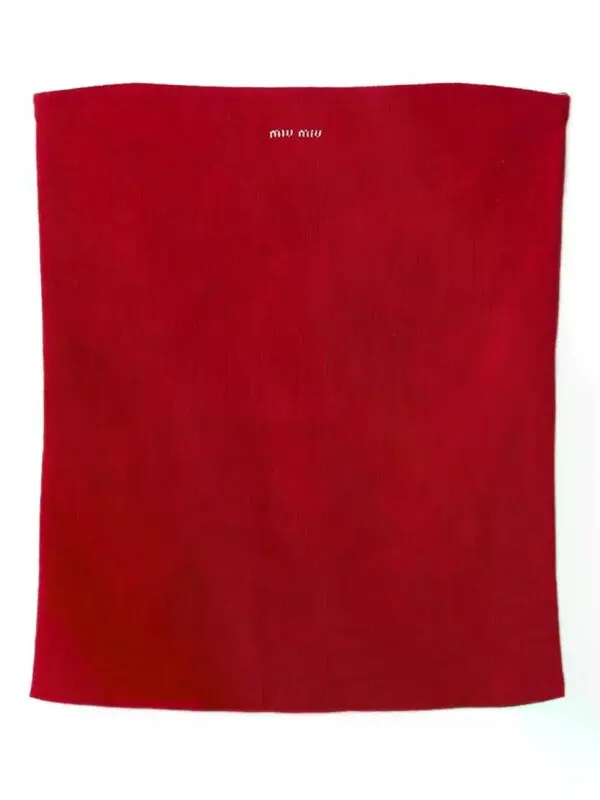 Miu Miu Logo Intarsia Polo Shirt - Red