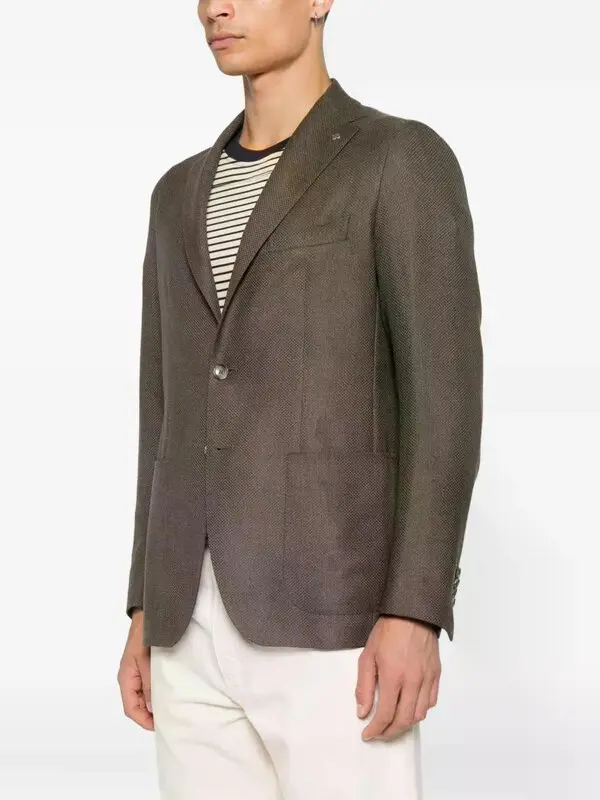 Tagliatore Textured Two-button Blazer - Brown