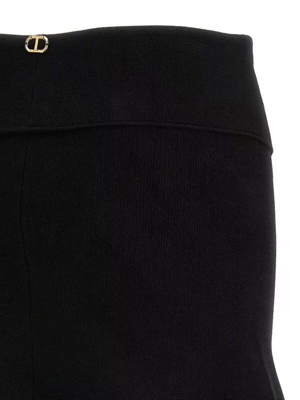 TWINSET Flared Hem Skirt With Gold-tone Hardware