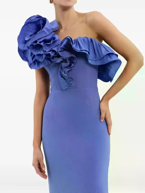 Rebecca Vallance One-shoulder Ruffle Maxi Dress