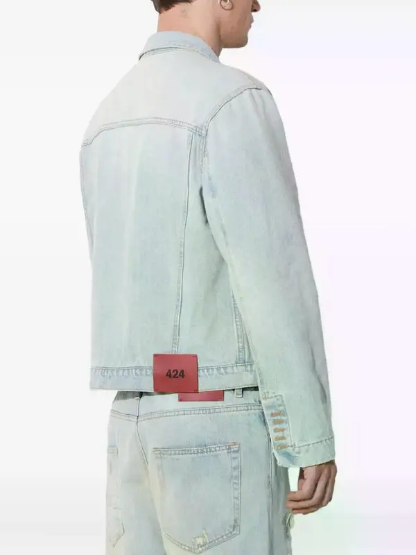 424 Pleated Detail Denim Jacket