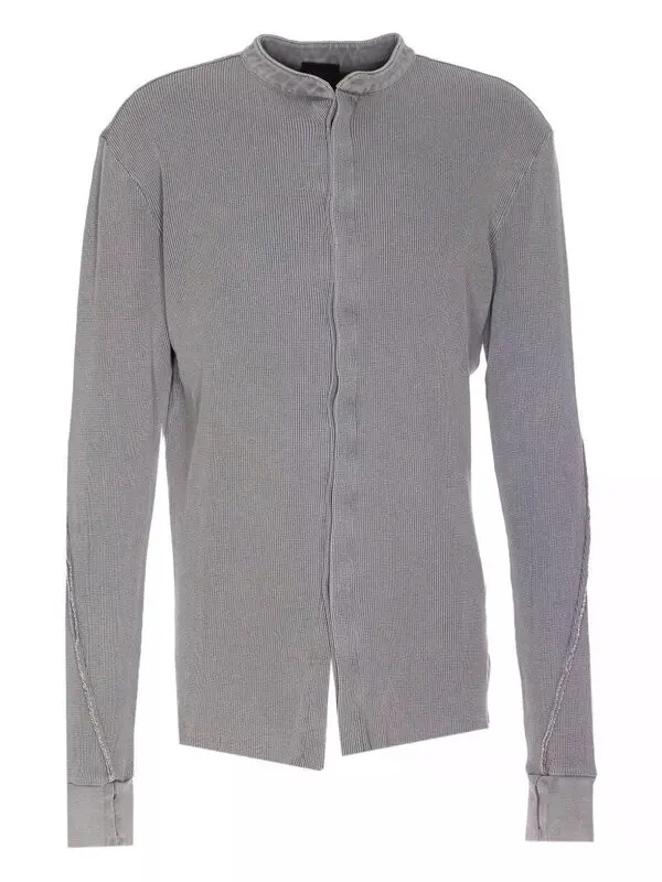 THOM KROM Ribbed Button-front Top - Grey