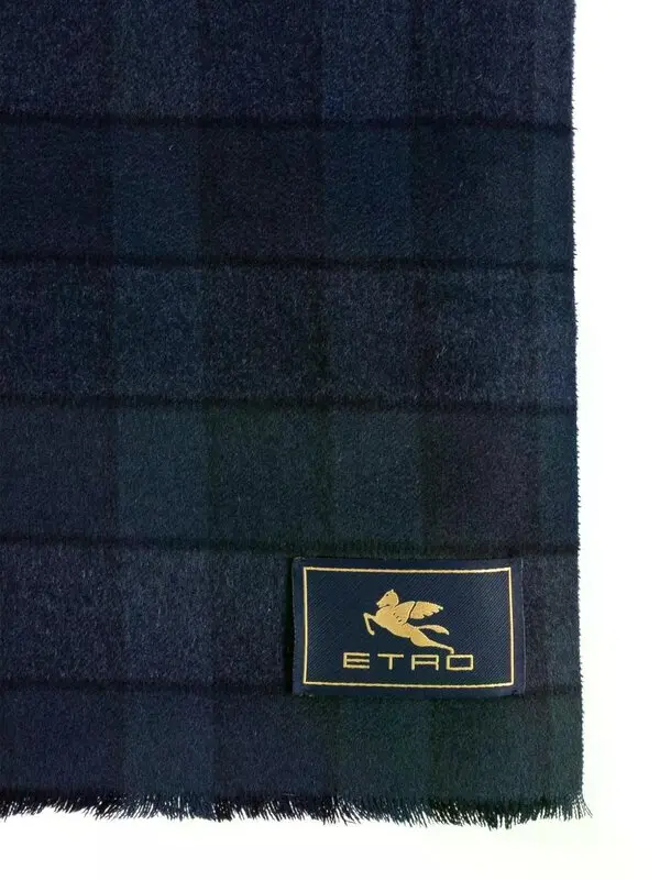 Etro Checked Wool-cashmere Blend Scarf