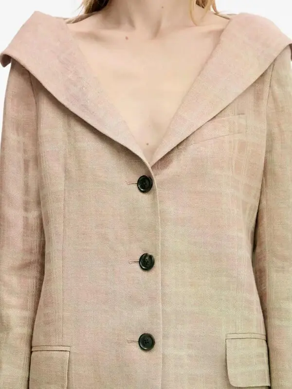 Our Legacy Dropped Shoulder Checked Blazer - Neutrals