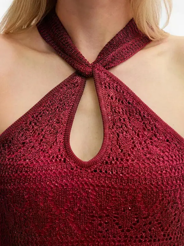 Guess Halterneck Knitted Maxi Dress