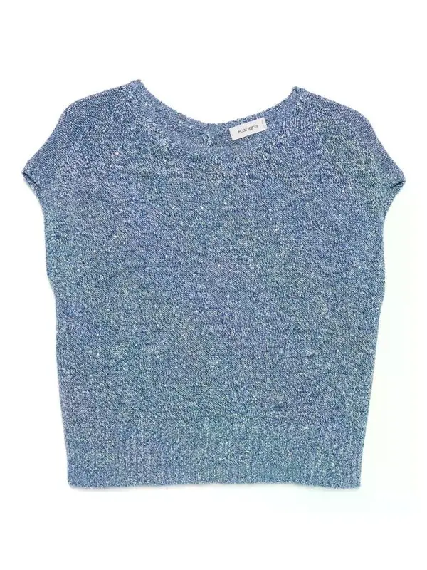 KANGRA Sequin Embellished Sleeveless Top - Blue