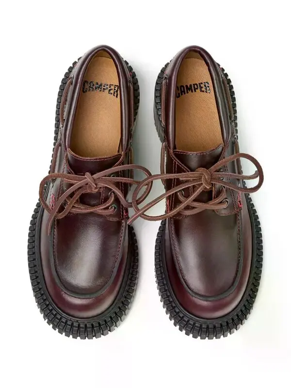 Camper Pix London Lace-up Platform Loafers - Red