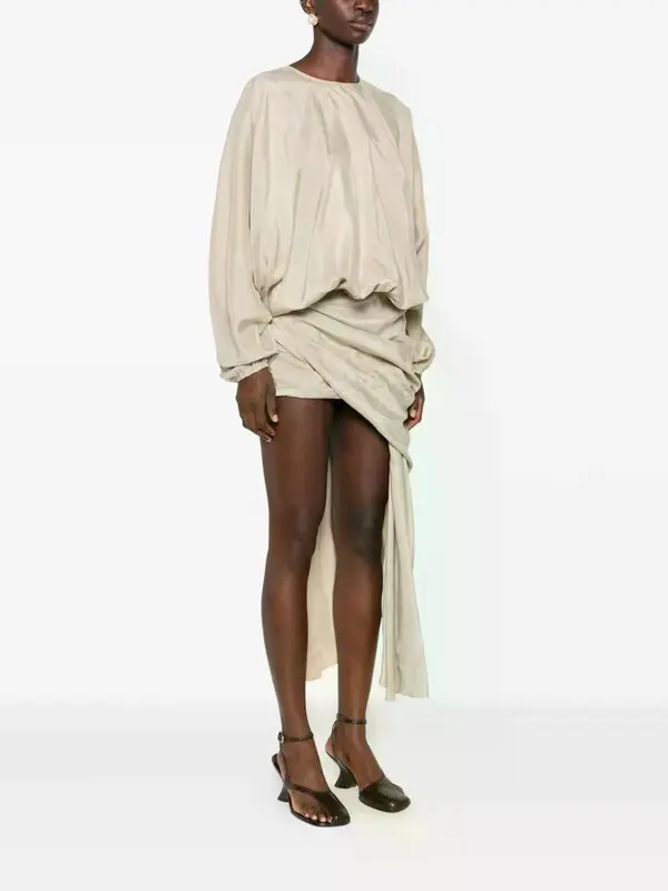 Christopher Esber Stone Draped Silk Dress