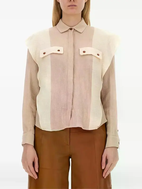 ALYSI Two-tone Cotton Shirt