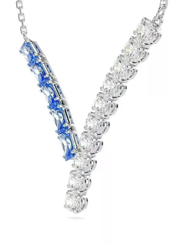 SWAROVSKI Matrix Pendant Necklace With Blue And White Crystals - Silver