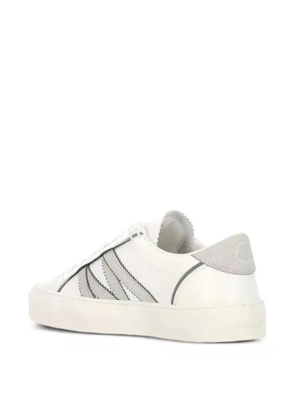 Moncler Monaco 2 Leather Lace-up Sneakers - White
