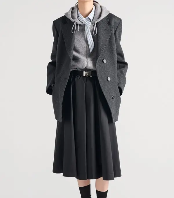 Prada Re-nylon Belted Midi Skirt