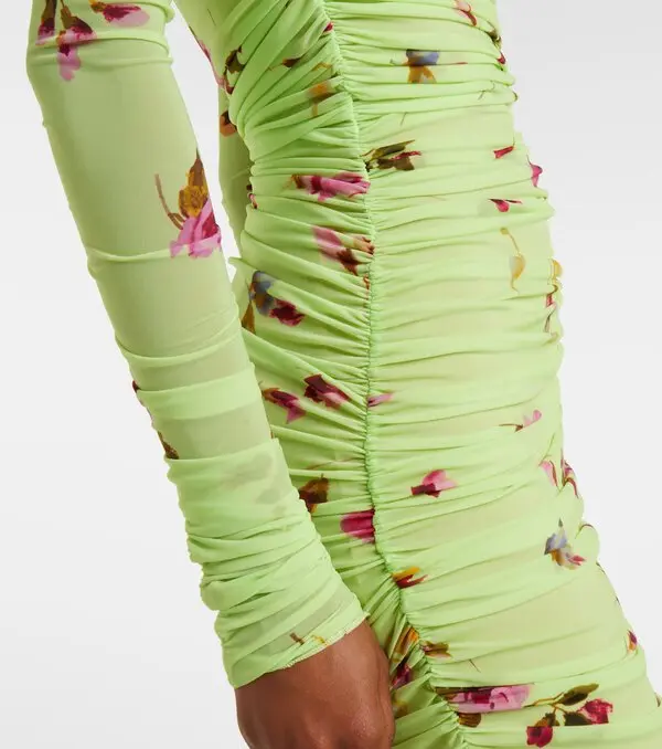 Blumarine Floral Jersey Maxi Dress - Green
