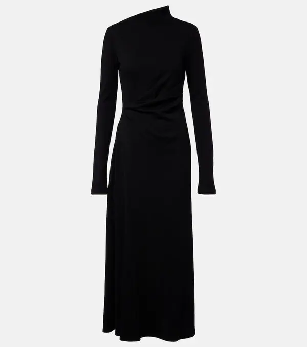 Sportmax Edile Wool And Cotton-blend Midi Dress - Black
