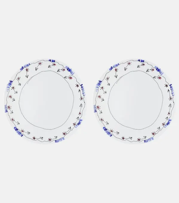 SERAX Midnight Flowers Anemone Milk Set Of 2 Starter Plates Marni - Multicoloured
