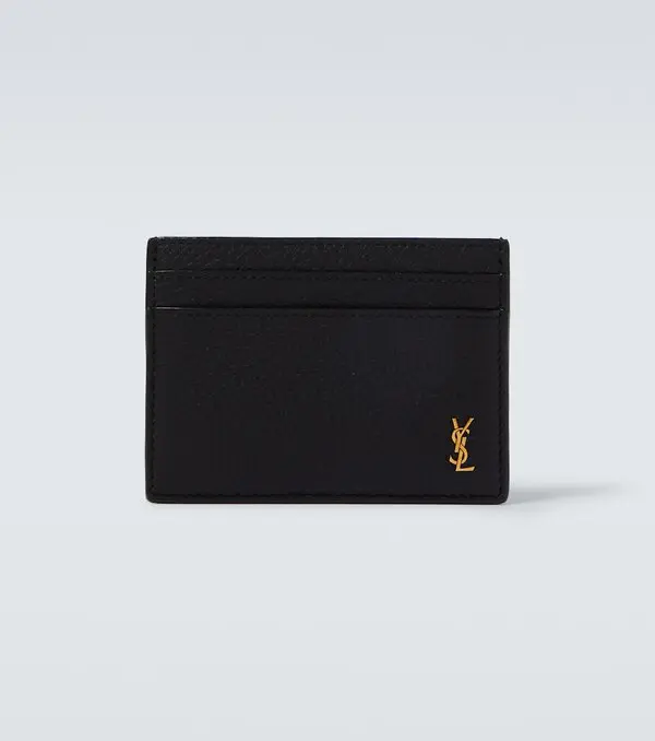 Saint Laurent Tiny Cassandre Leather Card Holder