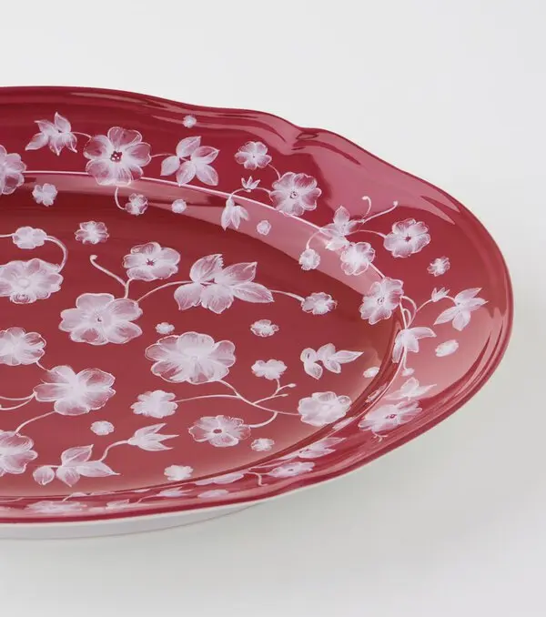 CABANA X Ginori 1735 Floral Porcelain Platter - Red