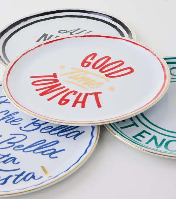 BITOSSI The Club Set Of 4 Pizza Plates