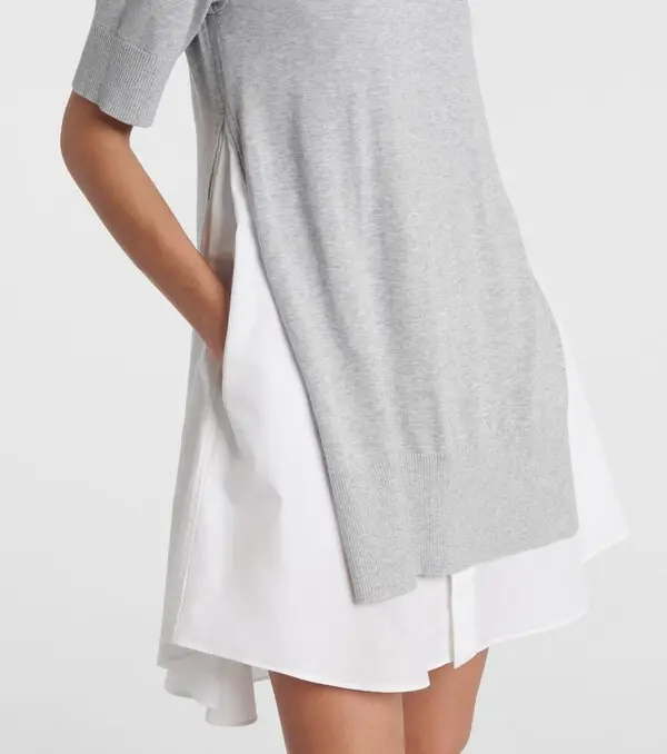 Sacai Layered Cotton Mini Dress