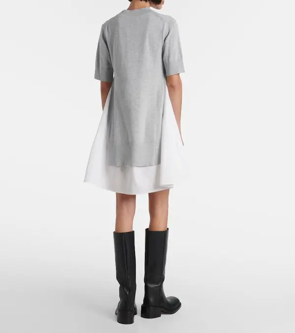 Sacai Layered Cotton Mini Dress