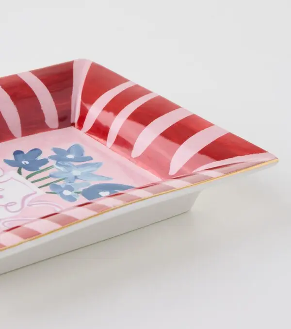 BITOSSI Fiori Azzurri Porcelain Decorative Tray