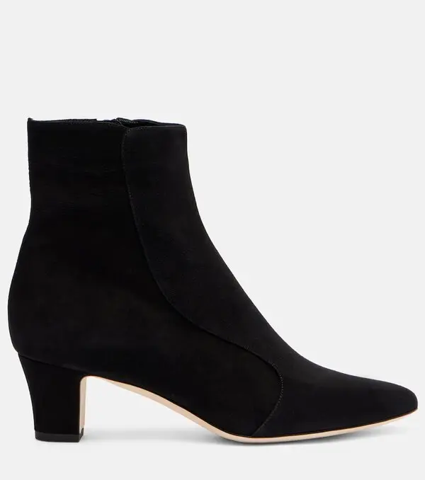 Manolo Blahnik Suede Pointed Toe Ankle Boots
