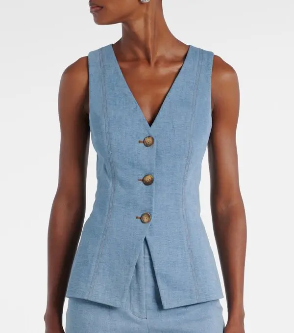 Veronica Beard Avalina Denim Vest - Blue