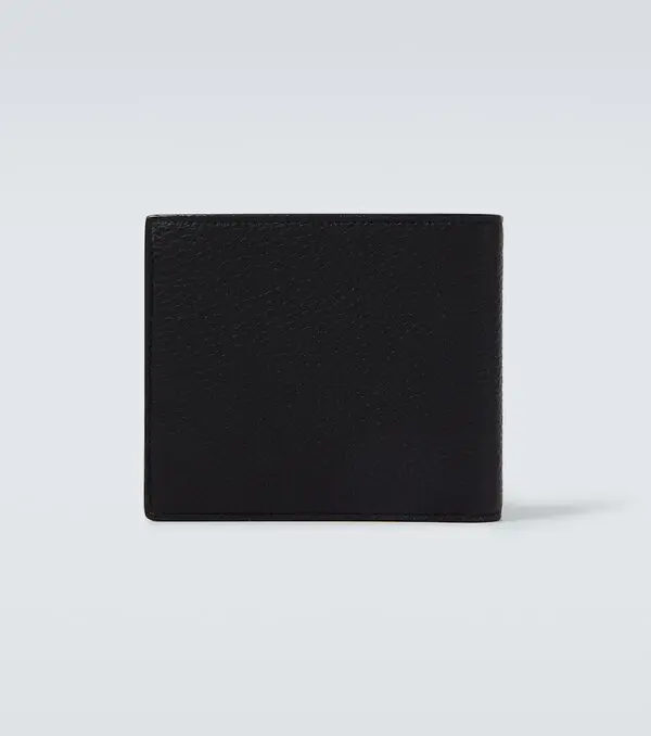 Saint Laurent Tiny Cassandre East/west Leather Wallet - Black