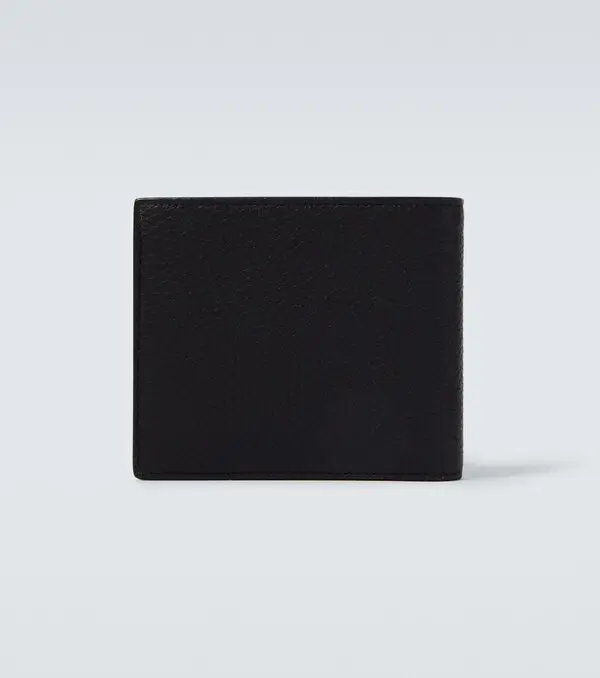 Saint Laurent Tiny Cassandre East/west Leather Wallet - Black
