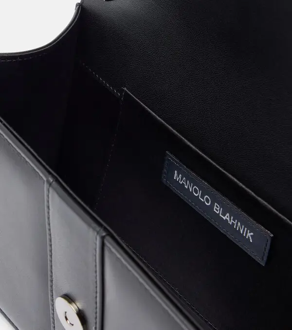 Manolo Blahnik Maygot Leather Clutch