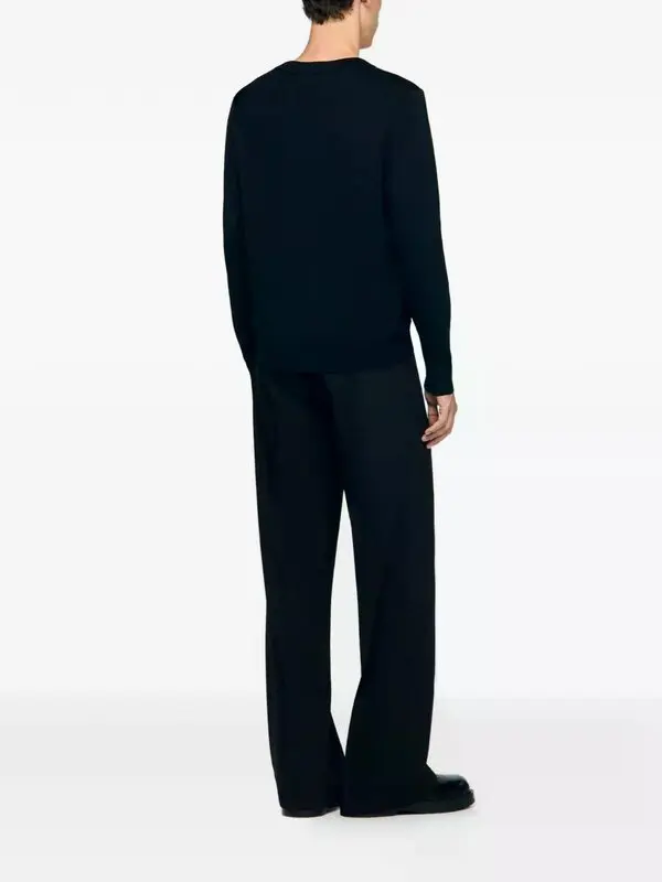 Sandro Fine Knit Crew Neck Sweater - Black