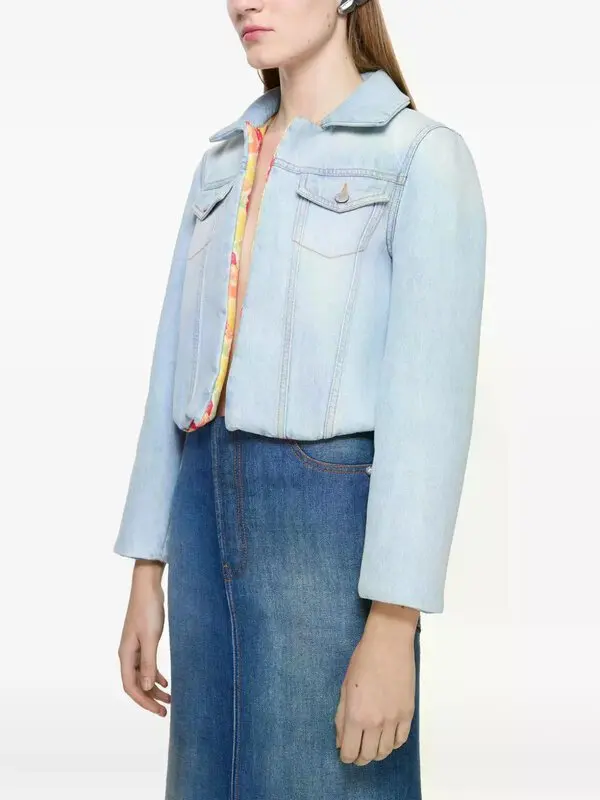 Acne Studios Floral-lined Denim Jacket