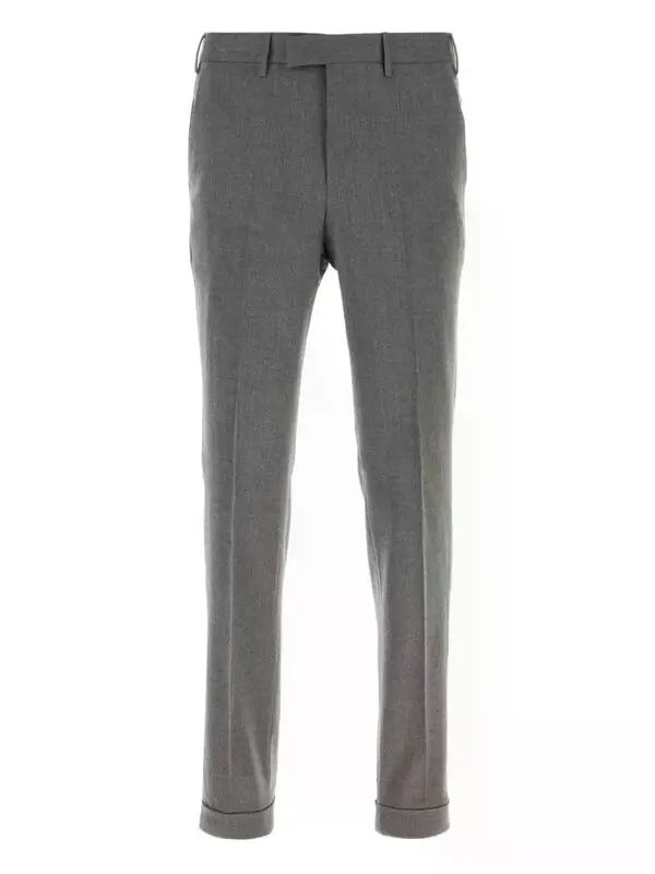 PT TORINO Wool Blend Trousers With Turn-up Hems