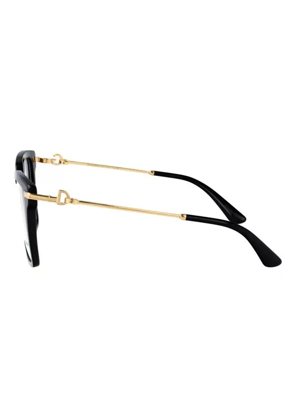 Dolce & Gabbana Acetate Square Frame Glasses With Gold-tone Detail