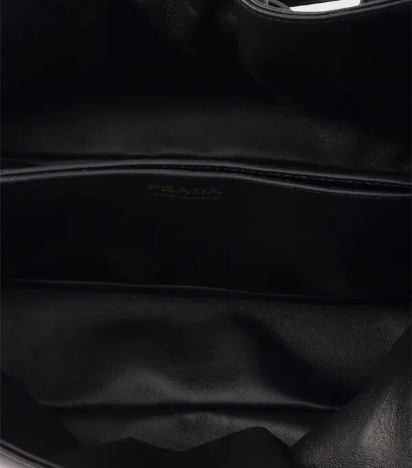 Prada Small Leather Dada Shoulder Bag - Black