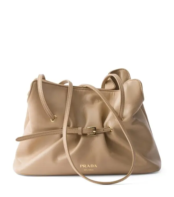 Prada Small Leather Dada Shoulder Bag - Neutral