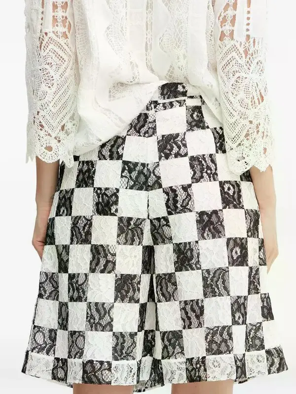 Pinko Checkerboard Lace Shorts