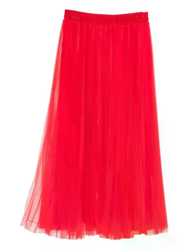 STYLAND Pleated Tulle Midi Skirt