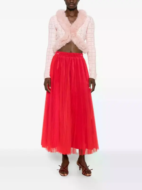 STYLAND Pleated Tulle Midi Skirt