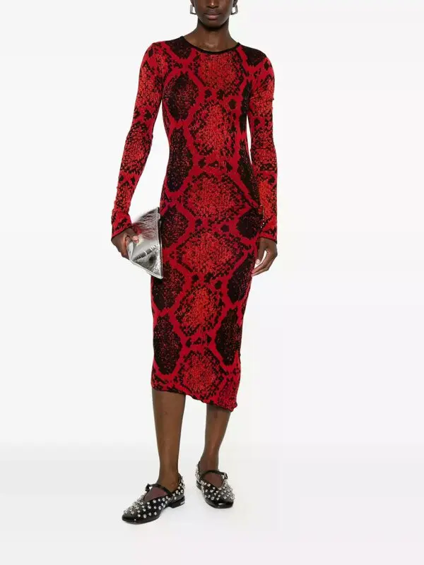 Attico Snakeskin-print Midi Dress