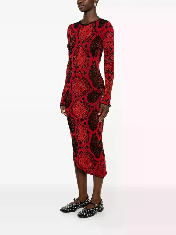 Attico Snakeskin-print Midi Dress