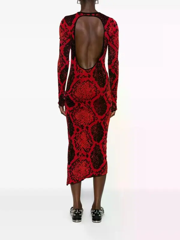 Attico Snakeskin-print Midi Dress
