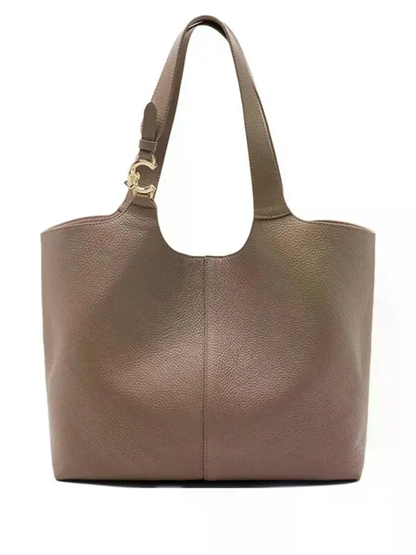 COCCINELLE C-easy Buckle Leather Shoulder Bag - Brown