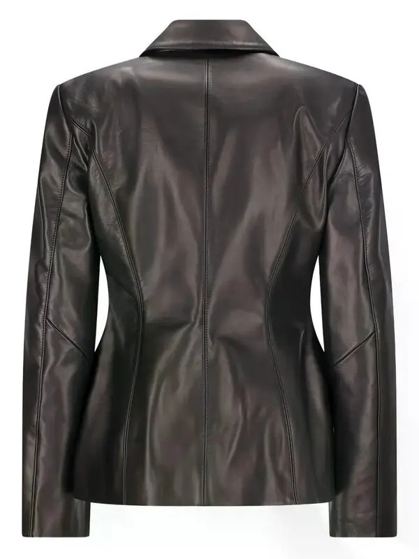 Magda Butrym Stitch Waist Leather Blazer